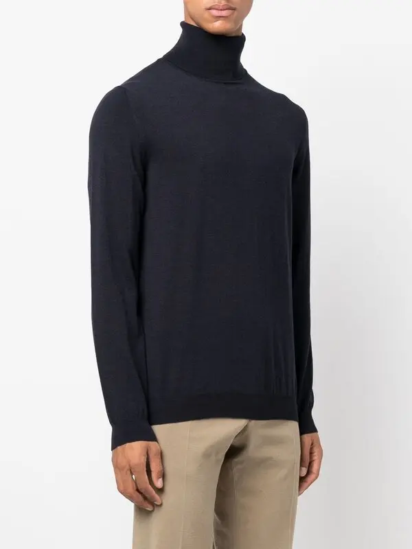 ZANONE Roll-neck Long-sleeve Jumper - Blue