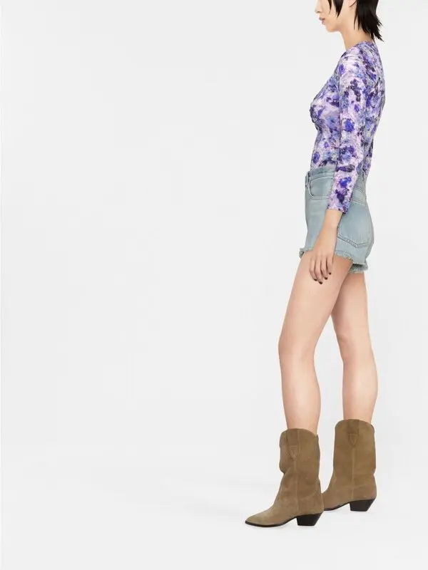 Isabel Marant Étoile Gubaia Floral Velvet Top - Purple