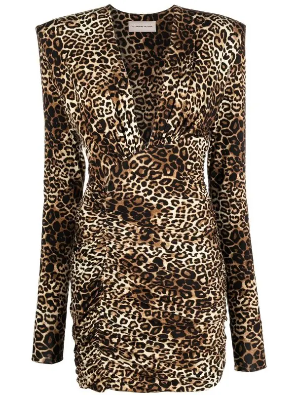 Alexandre Vauthier Leopard-print Mini Dress - Brown