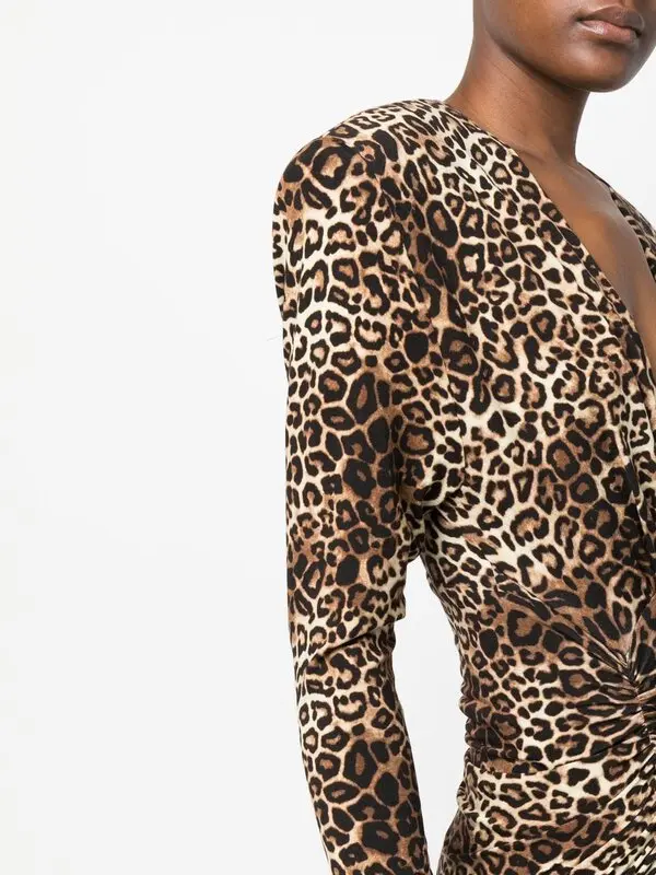 Alexandre Vauthier Leopard-print Mini Dress - Brown