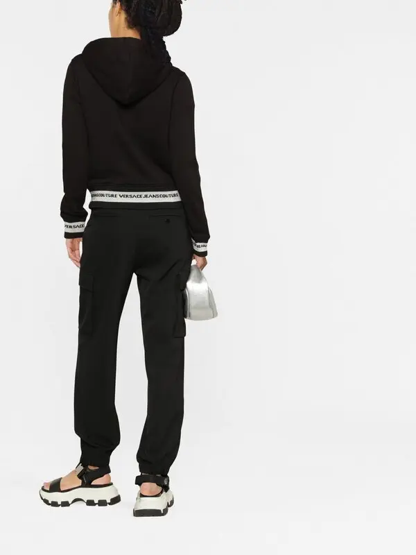 Versace Logo-embroidered Zip-up Hoodie