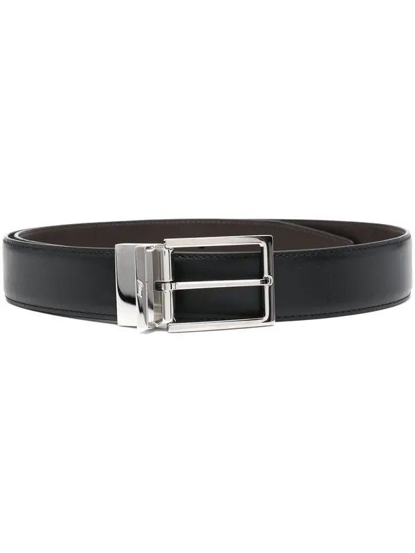 Brioni Reversible Leather Buckle Belt