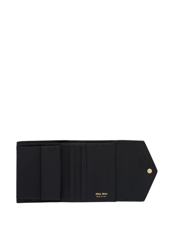 Miu Miu Logo-lettering Compact Wallet - Black