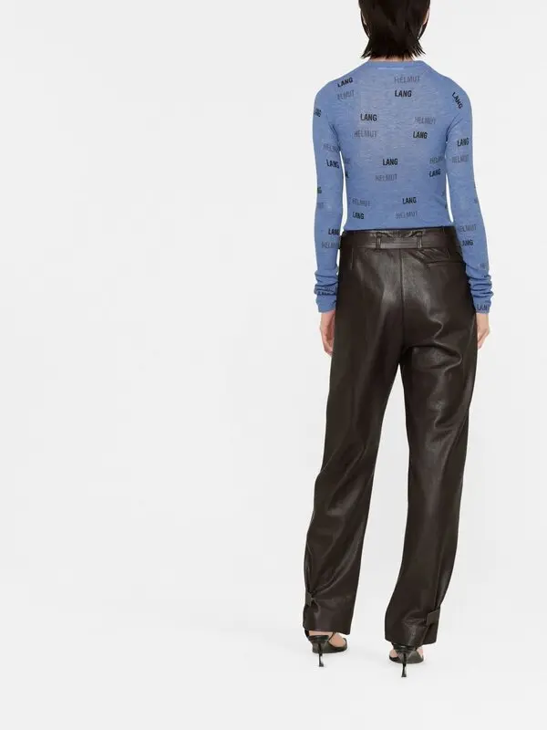 Helmut Lang Ribbed-knit Logo-print Cardigan