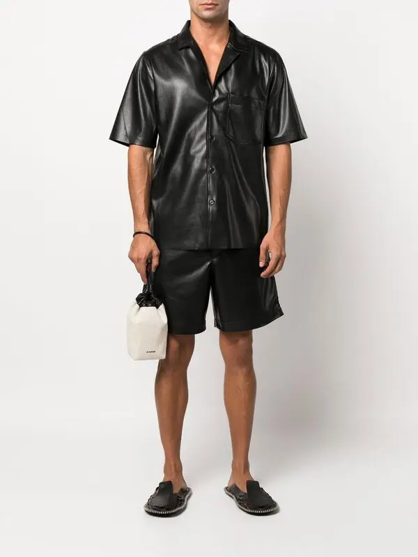 Nanushka Camp Faux-leather Shirt