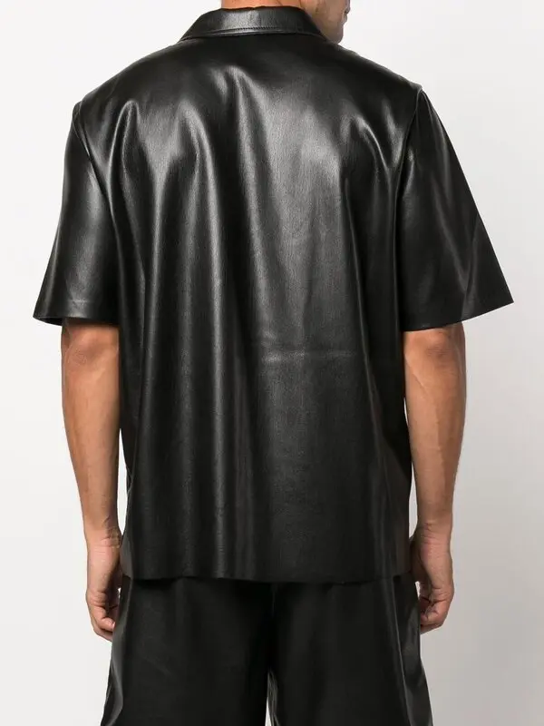 Nanushka Camp Faux-leather Shirt