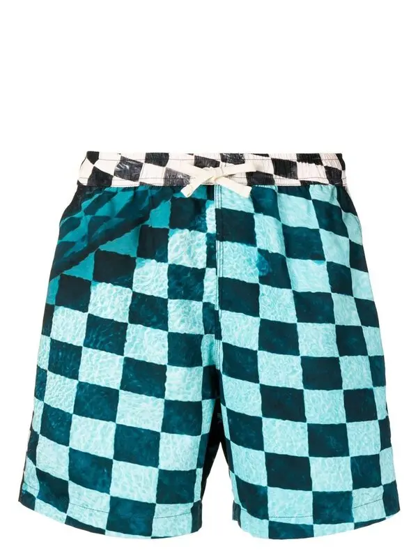 BLUE SKY INN Check Print Deck Shorts