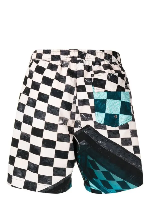 BLUE SKY INN Check Print Deck Shorts