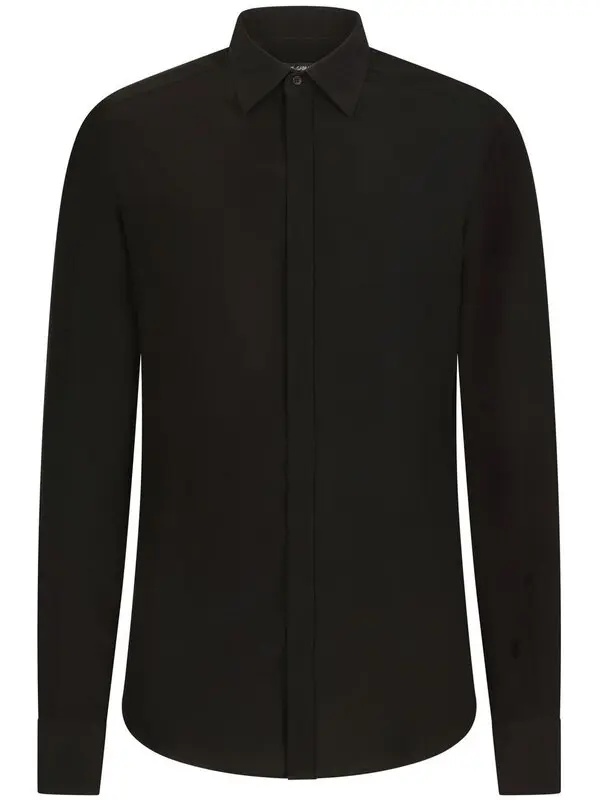 Dolce & Gabbana Silk Long-sleeve Shirt - Black