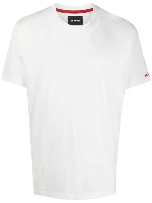 Kiton Embroidered Logo T-shirt - White