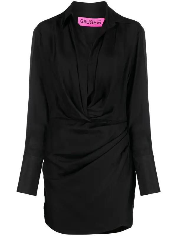 Gauge81 Silk Shirt Dress - Black