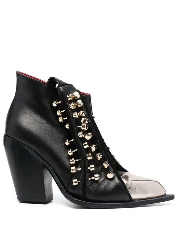 HARDOT Stud-embellished Ankle Boots - Black