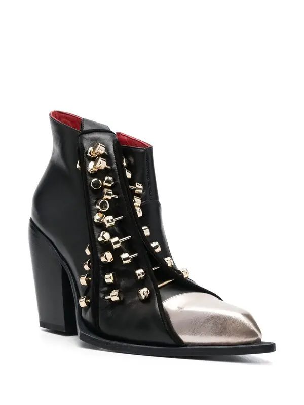HARDOT Stud-embellished Ankle Boots - Black