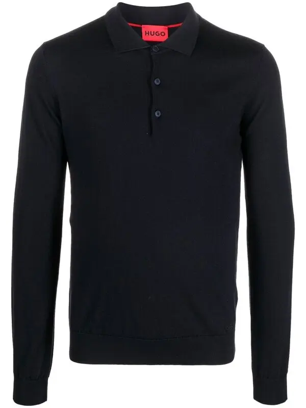 BOSS Long-sleeved Polo Shirt - Blue
