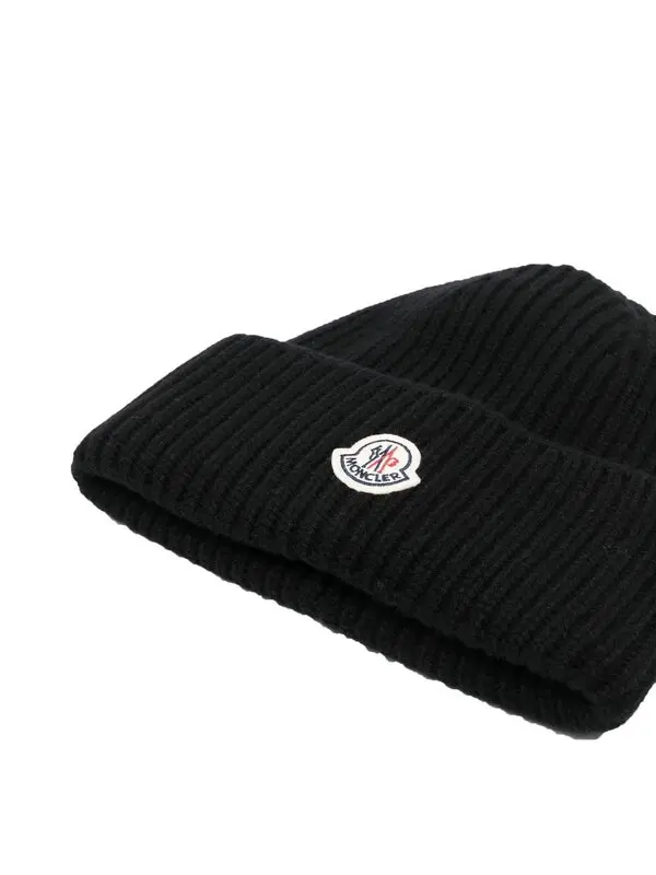 Moncler Logo-patch Ribbed Beanie