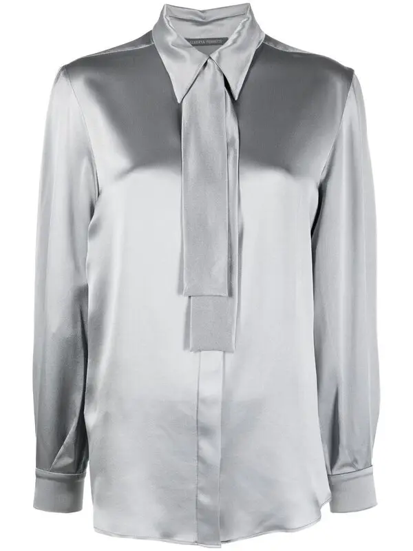 Alberta Ferretti Scarf-detail Silk Shirt