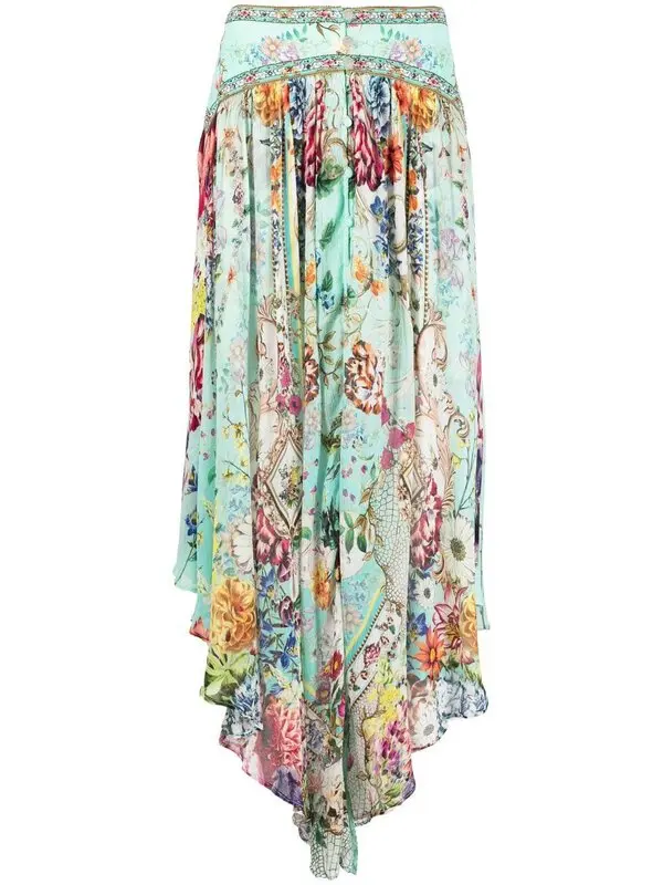 Camilla Honey Honey Graphic-print Skirt - Blue