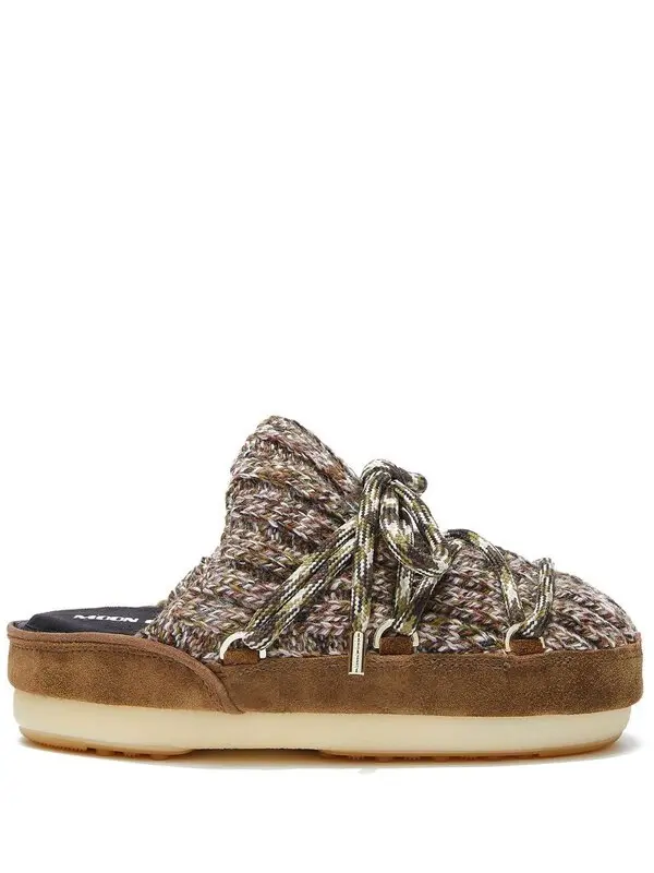 Moon Boot Knit Lace-up Mules