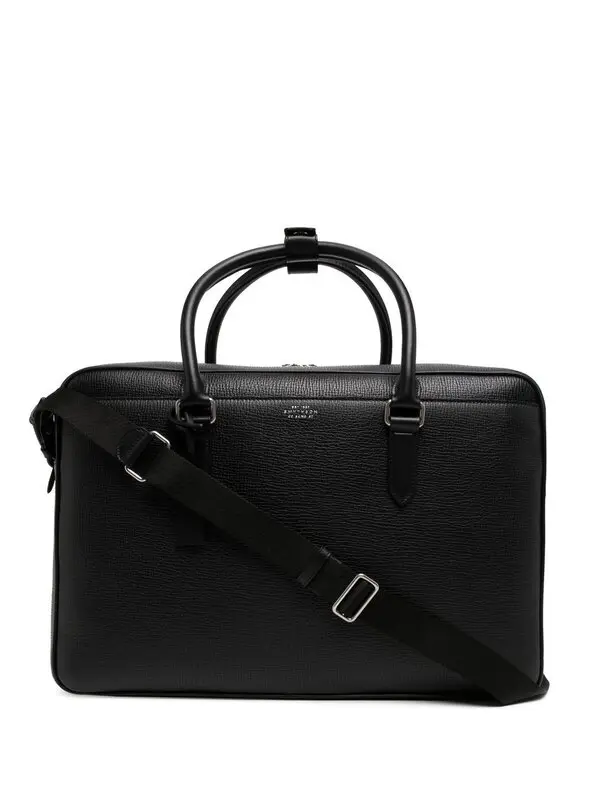 Smythson Leather Logo-stamp Holdall