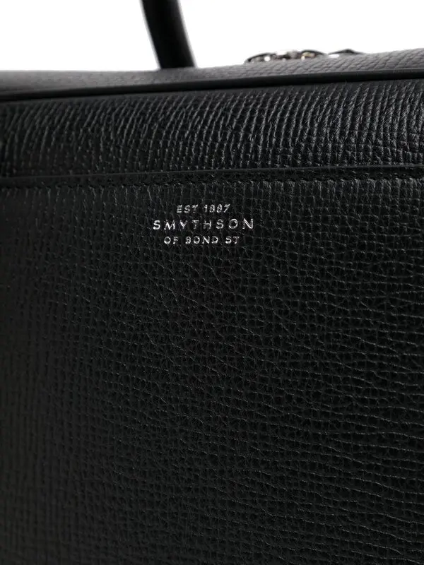 Smythson Leather Logo-stamp Holdall