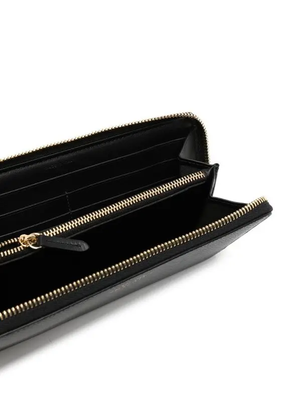 Smythson Zipped Leather Purse - Black