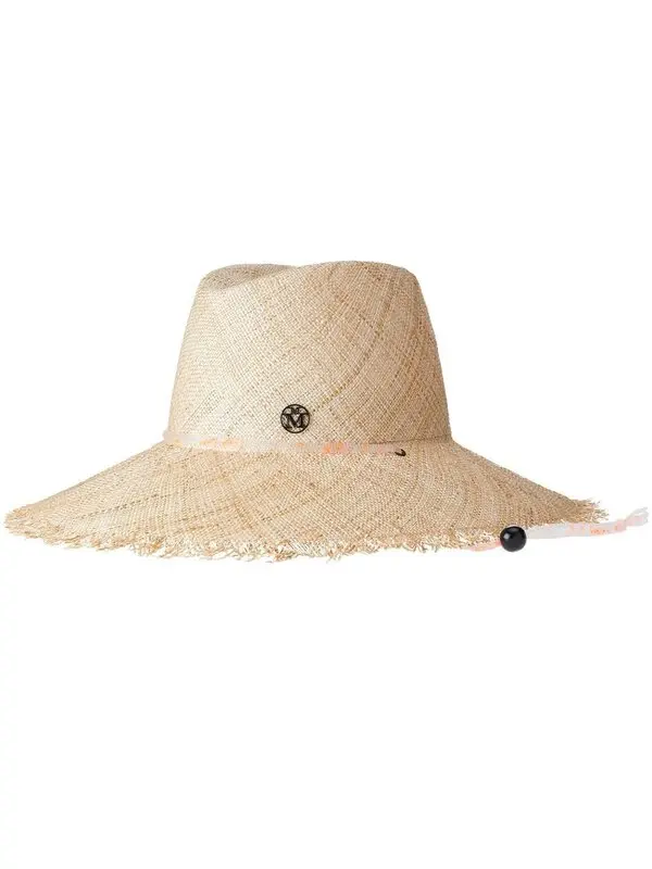 MAISON MICHEL Kate Raffia Fedora Hat - Neutrals