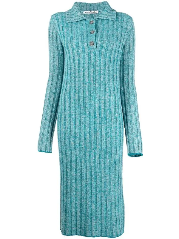 Acne Studios Ribbed Midi Polo Dress