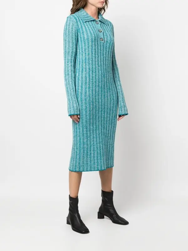 Acne Studios Ribbed Midi Polo Dress