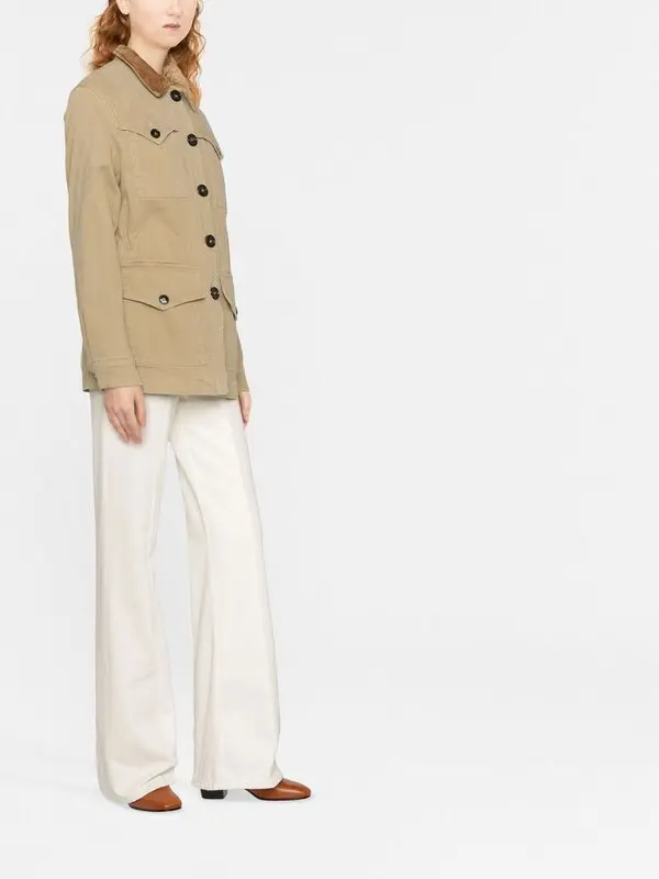 Woolrich Single-breasted Twill Overshirt