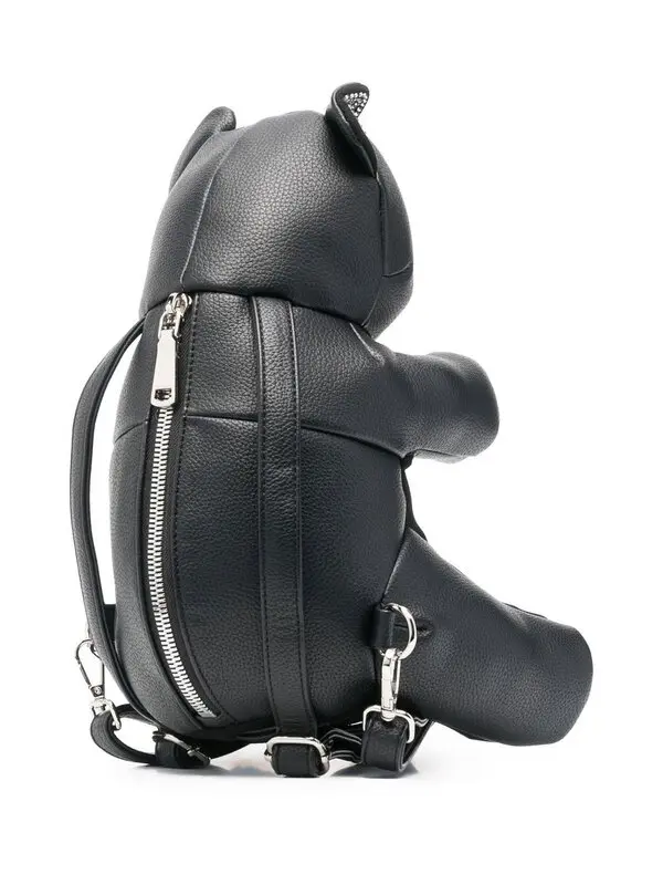 Philipp Plein Black Rhinestone Teddy Backpack Philipp Plein Rhinestone-Embellished Teddy Backpack In Black  main image 4