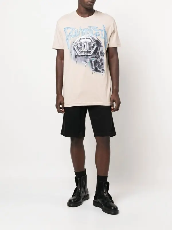 Philipp Plein Skull-print Short-sleeve T-shirt - Neutrals