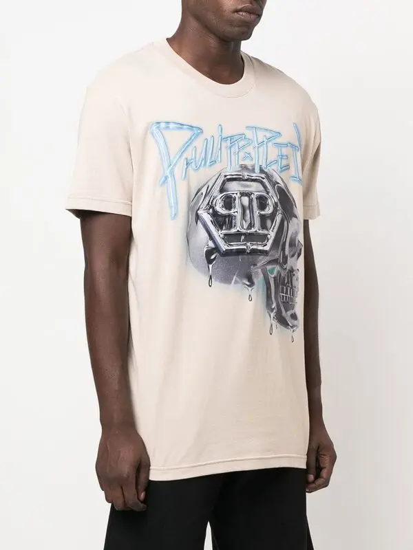 Philipp Plein Skull-print Short-sleeve T-shirt - Neutrals