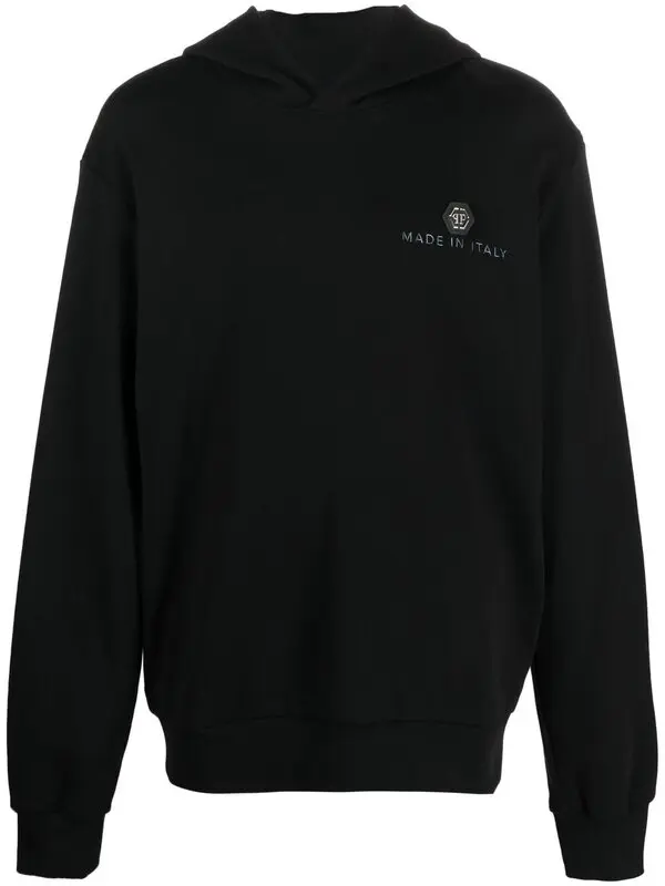 Philipp Plein Cotton Logo-print Hoodie - Black