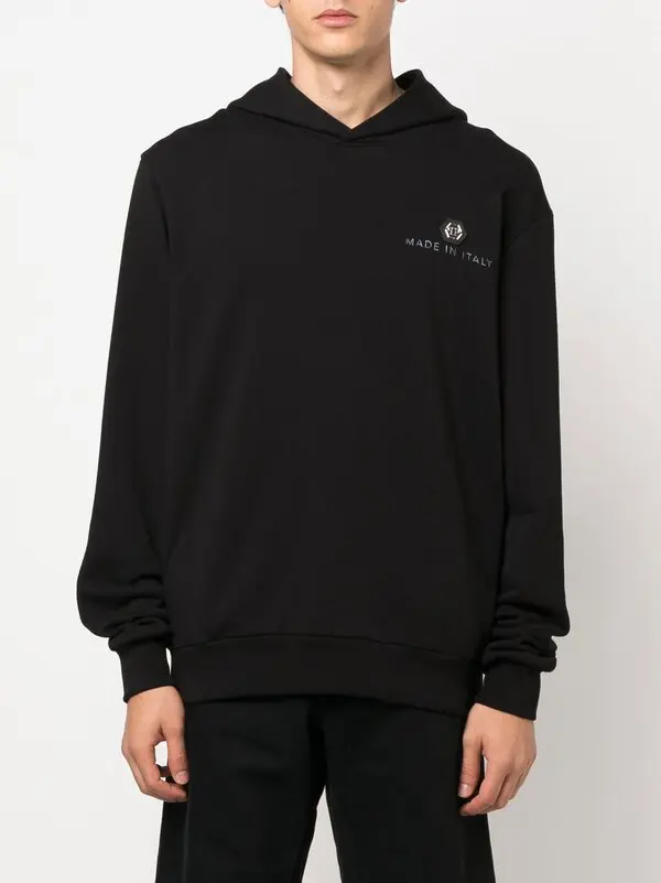 Philipp Plein Cotton Logo-print Hoodie - Black