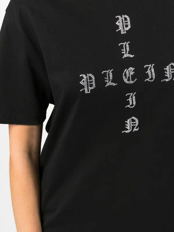 Philipp Plein Gothic Plein Crystal-embellished T-shirt - Black