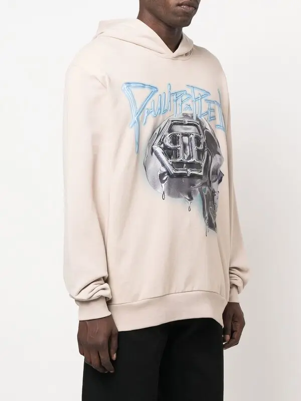 Philipp Plein Skull-print Hoodie - Neutrals
