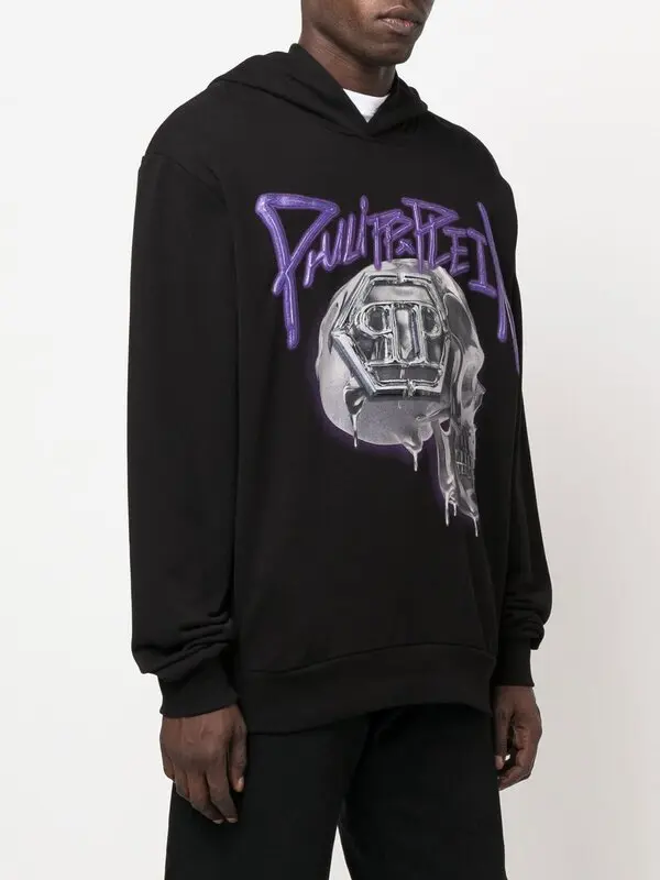 Philipp Plein Skull-print Hoodie - Black