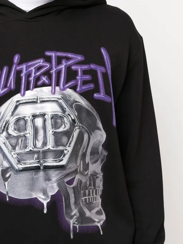 Philipp Plein Skull-print Hoodie - Black