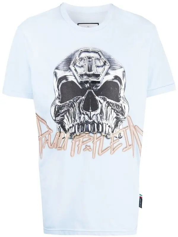 Philipp Plein Skull-print Short-sleeve T-shirt - Blue