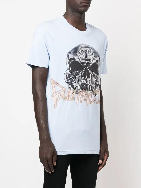 Philipp Plein Skull-print Short-sleeve T-shirt - Blue