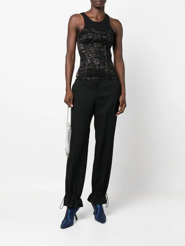 Philipp Plein Lace Detail Bustier Top