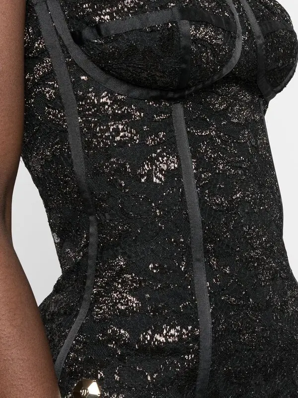 Philipp Plein Lace Detail Bustier Top