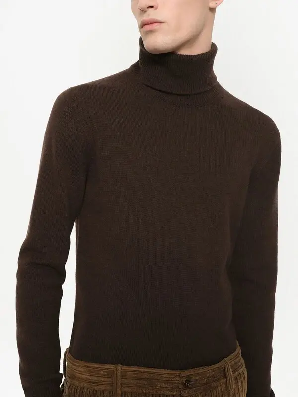 Dolce & Gabbana Roll-neck Cashmere Jumper - Brown