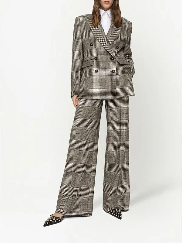 Dolce & Gabbana Plaid Flared Trousers