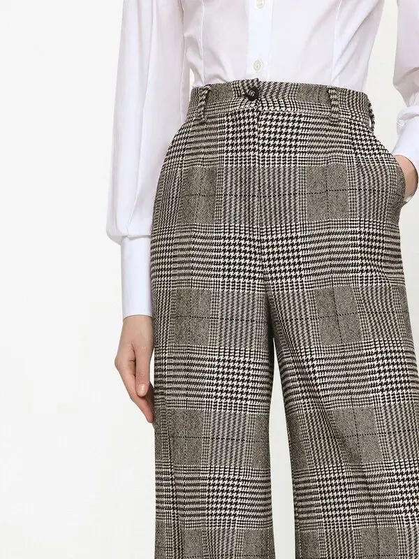 Dolce & Gabbana Plaid Flared Trousers