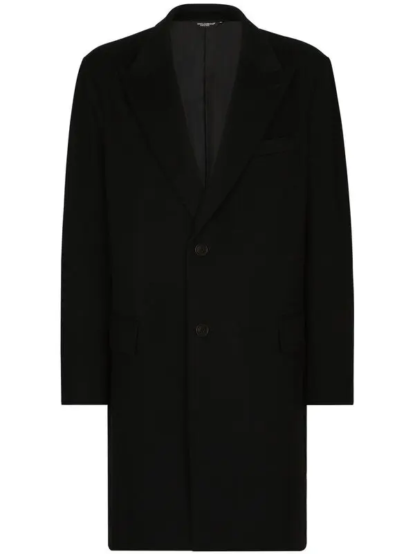 Dolce & Gabbana Deconstructed Single-breasted Wool Coat - Black