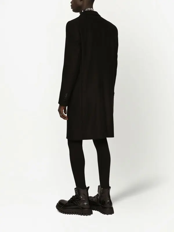 Dolce & Gabbana Deconstructed Single-breasted Wool Coat - Black