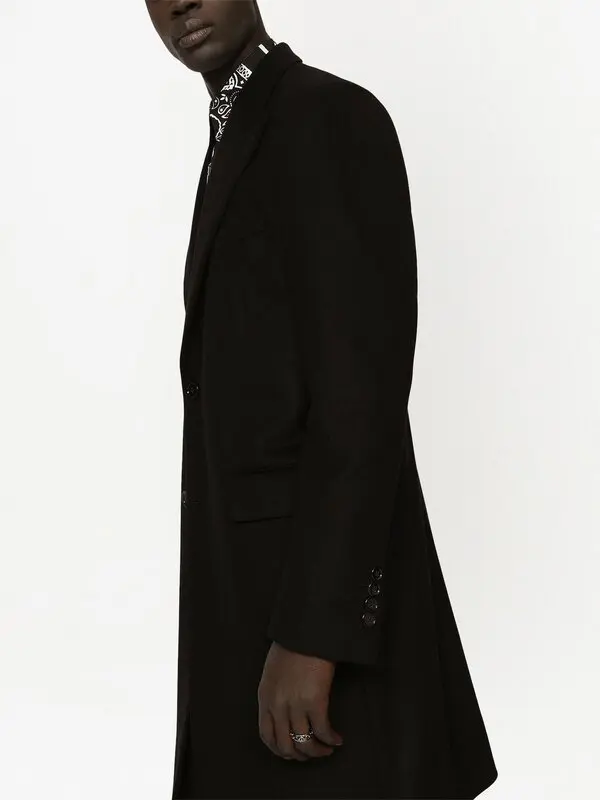Dolce & Gabbana Deconstructed Single-breasted Wool Coat - Black