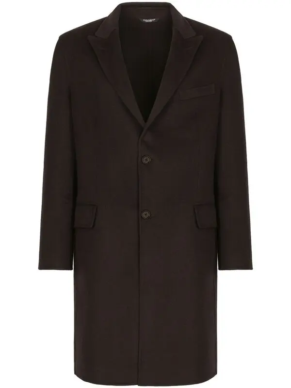 Dolce & Gabbana Single-breasted Cashmere Coat - Brown