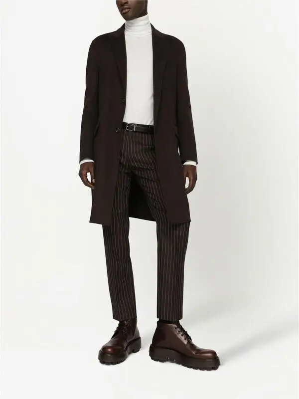 Dolce & Gabbana Single-breasted Cashmere Coat - Brown